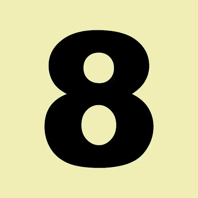 FL8 - Floor Number 8 - Black Photoluminescent Sign (Glow In The Dark) | Safety Signs & Equipment